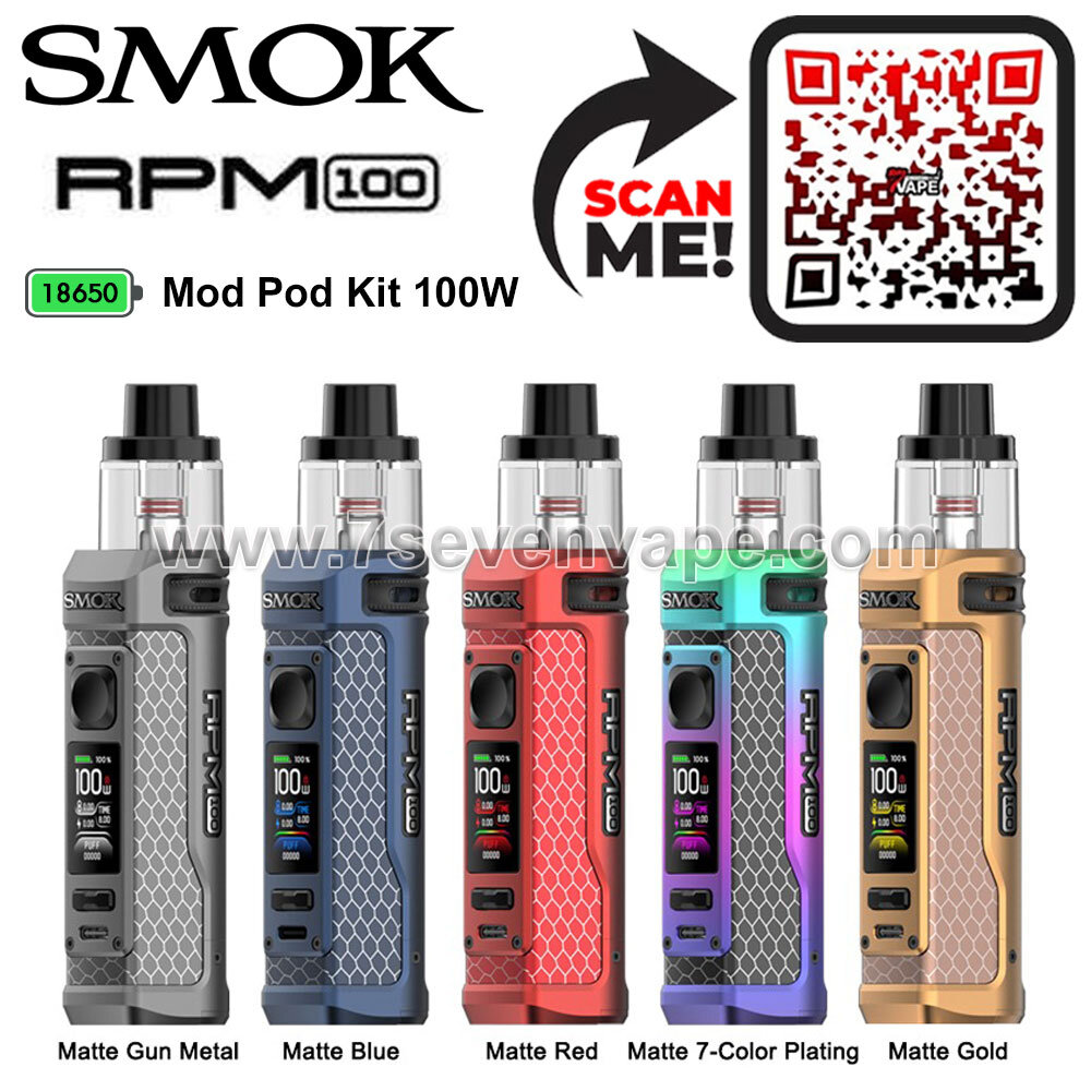 SMOK RPM100 Mod Pod Kit 100W (Single Battery 18650/21700) USB Type-C ...