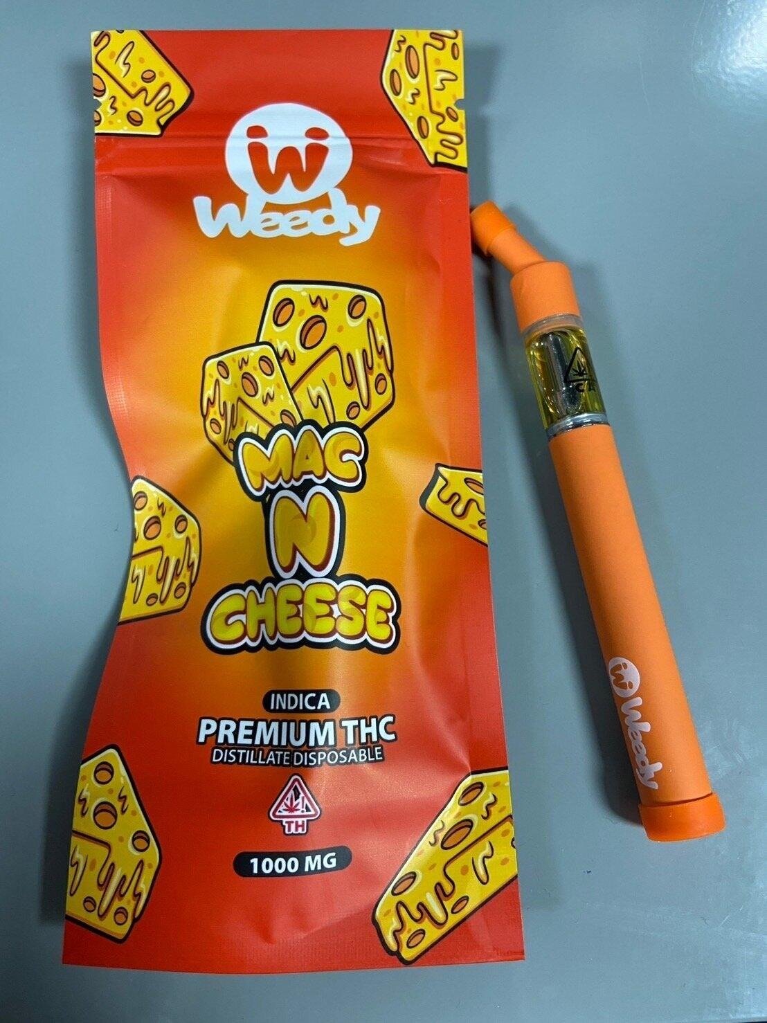 Weedy Mac N Cheese (INDICA) Premium THC (USA) Distillate Disposable Pod ...