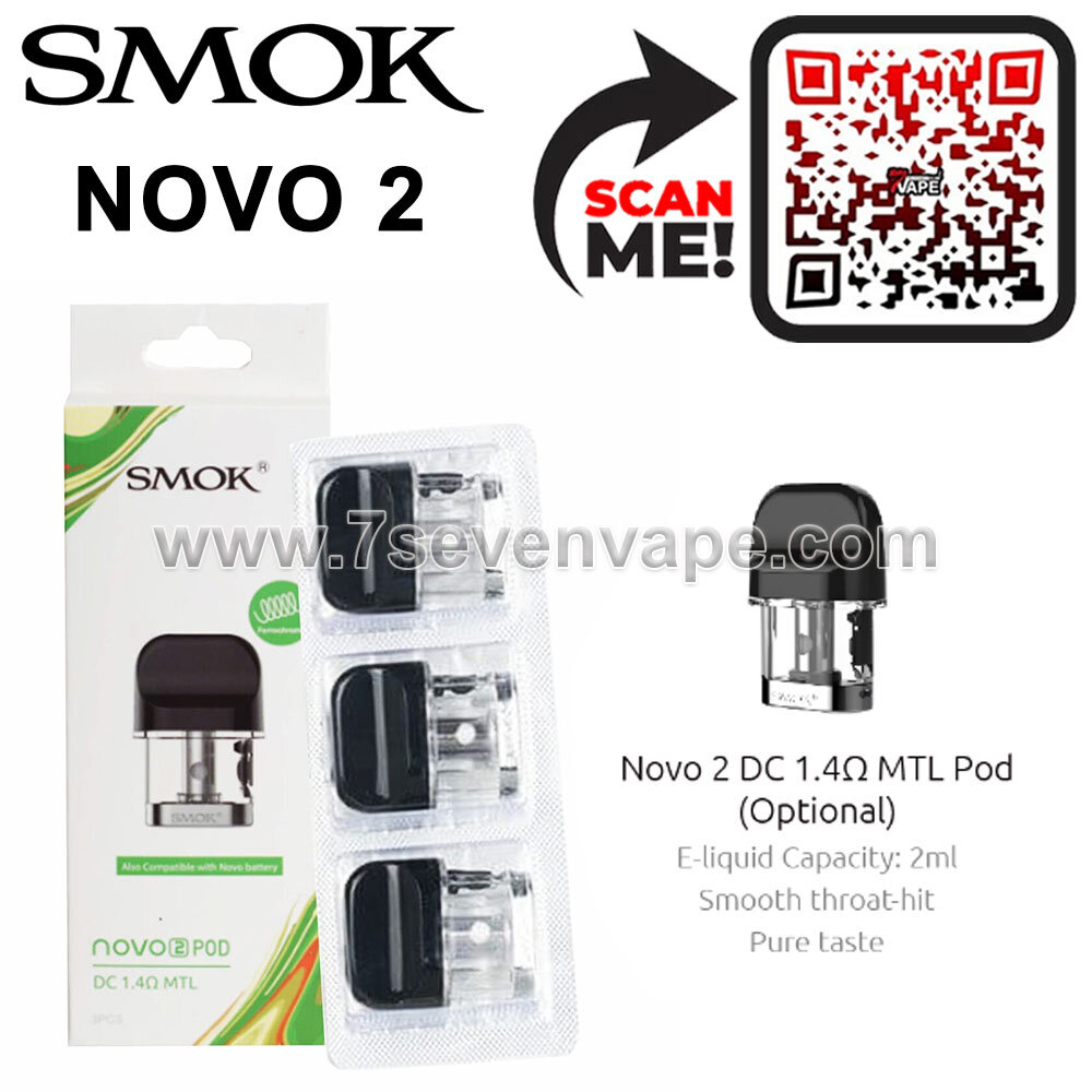 SMOK Novo 2 1.4Ω DC MTL Refillable Replacement Pod Head 2ml [ แท้ ] | หัวพอดพร้อมคอยล์ 1.4ohm ...