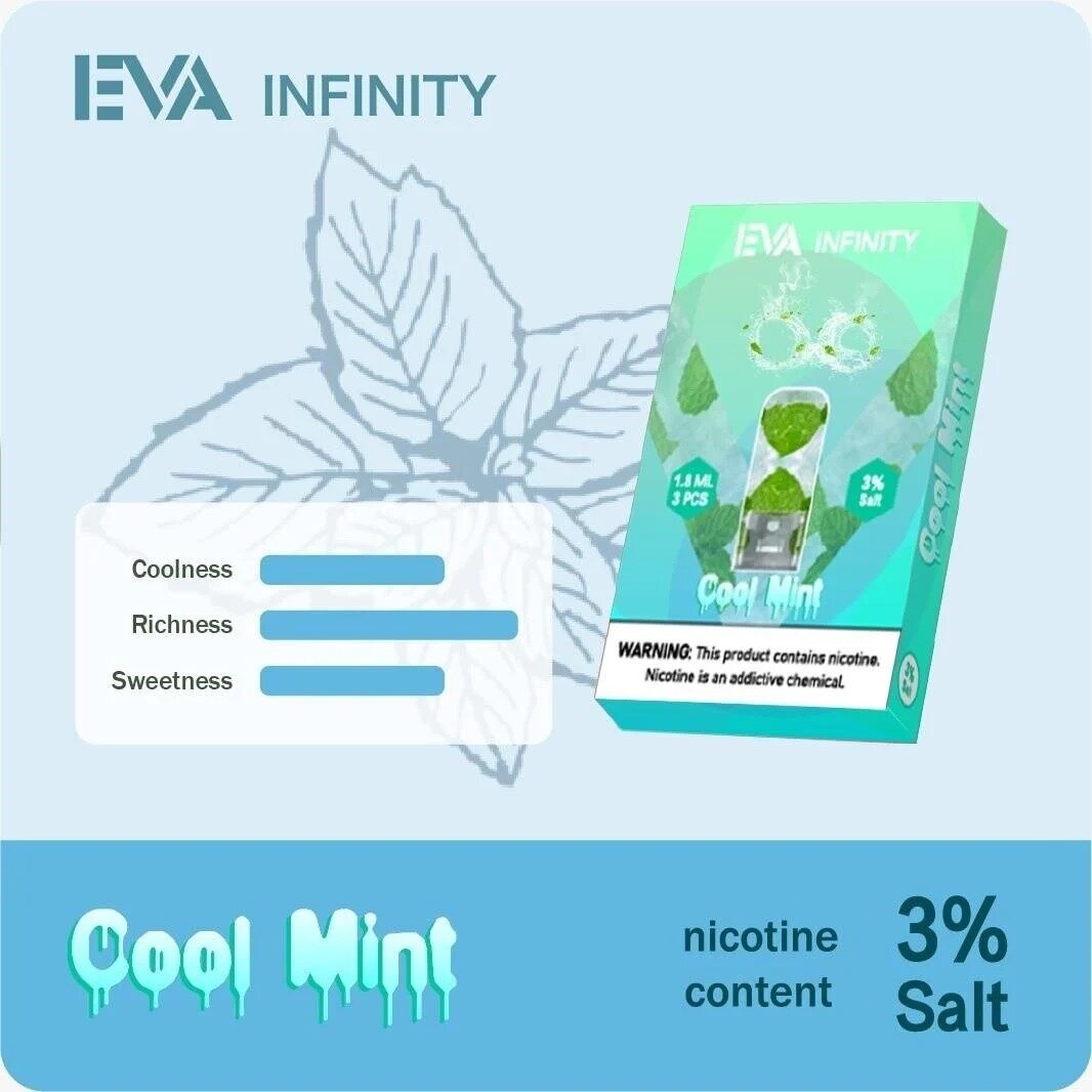 EVA Infinity POD (Cool Mint) Pod Head E-Liquid 1.8ml Nic 3% [ แท้ ...