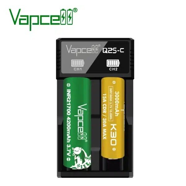 รางชาร์จคู่ Vapcell Q2S-C Type-C charger [ แท้ ] - Thaiimportshop ⭐ ร้านค้าออนไลน์จัดส่งในประเทศไทย