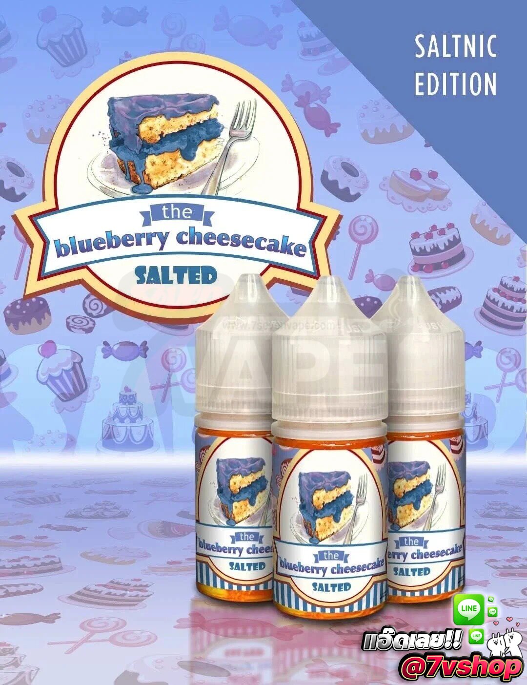 The Blueberry Cheesecake Salted Salt Nic 30ml [ แท้ ] | เดอะบลูเบอรี ...