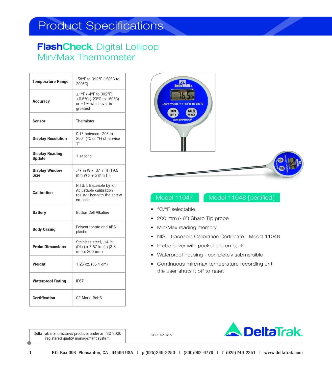 Delta Trak รุ่น 11047 Digital Thermometer - บริษัท เจ เค เอส อินเตอร์ ...