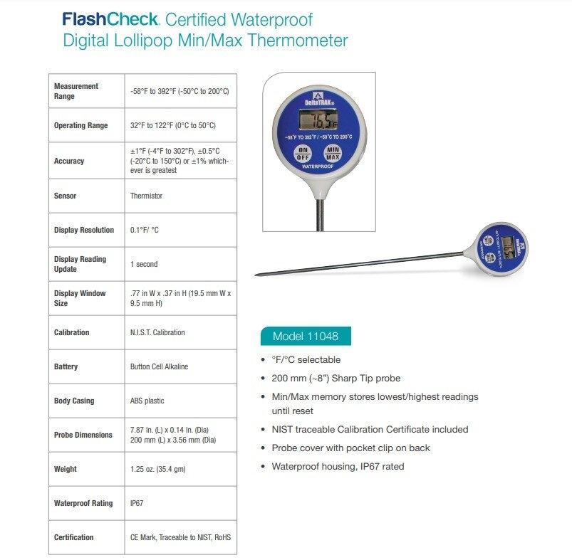 Delta Trak รุ่น 11048 เครื่องวัดอุณหภูมิดิจิตอล (รวมใบรับรองการสอบเทียบ ...