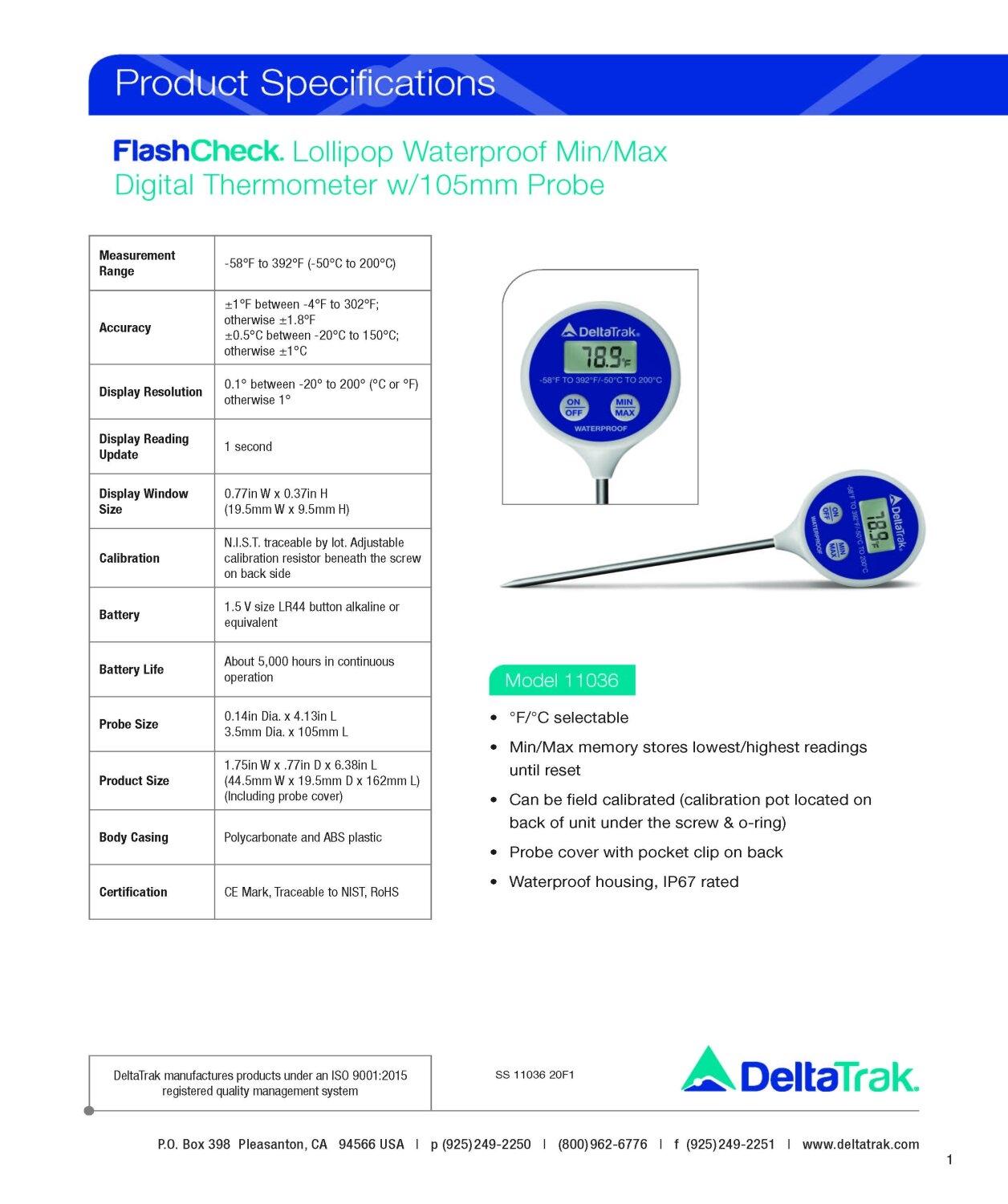 Delta Trak รุ่น 11036 Digital Thermometer - บริษัท เจ เค เอส อินเตอร์ ...