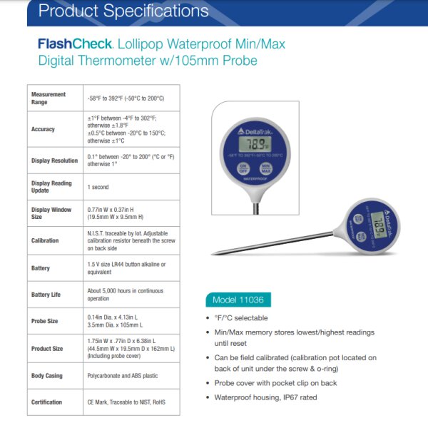 Delta Trak รุ่น 11036 Digital Thermometer - บริษัท เจ เค เอส อินเตอร์ ...
