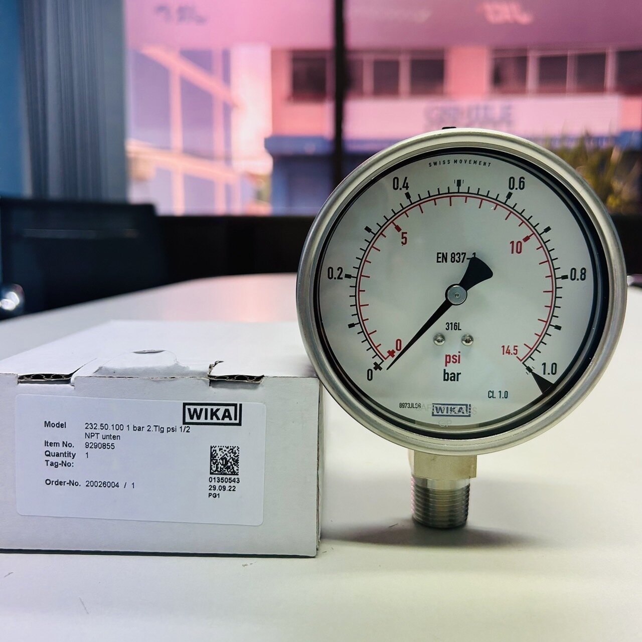 Wika Pressure Gauge 4" (0-1Bar) SS - บริษัท เจ เค เอส อินเตอร์เนชั่นแนล ...