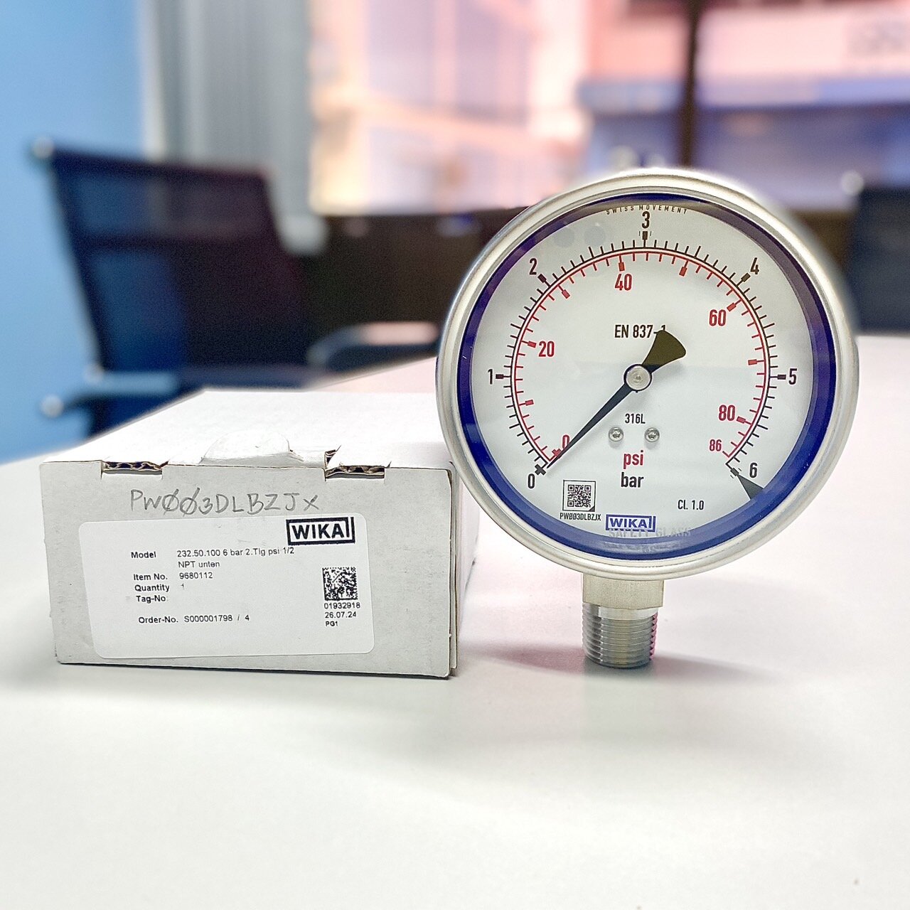 Wika Pressure Gauge 4" (0-6Bar) SS - บริษัท เจ เค เอส อินเตอร์เนชั่นแนล ...