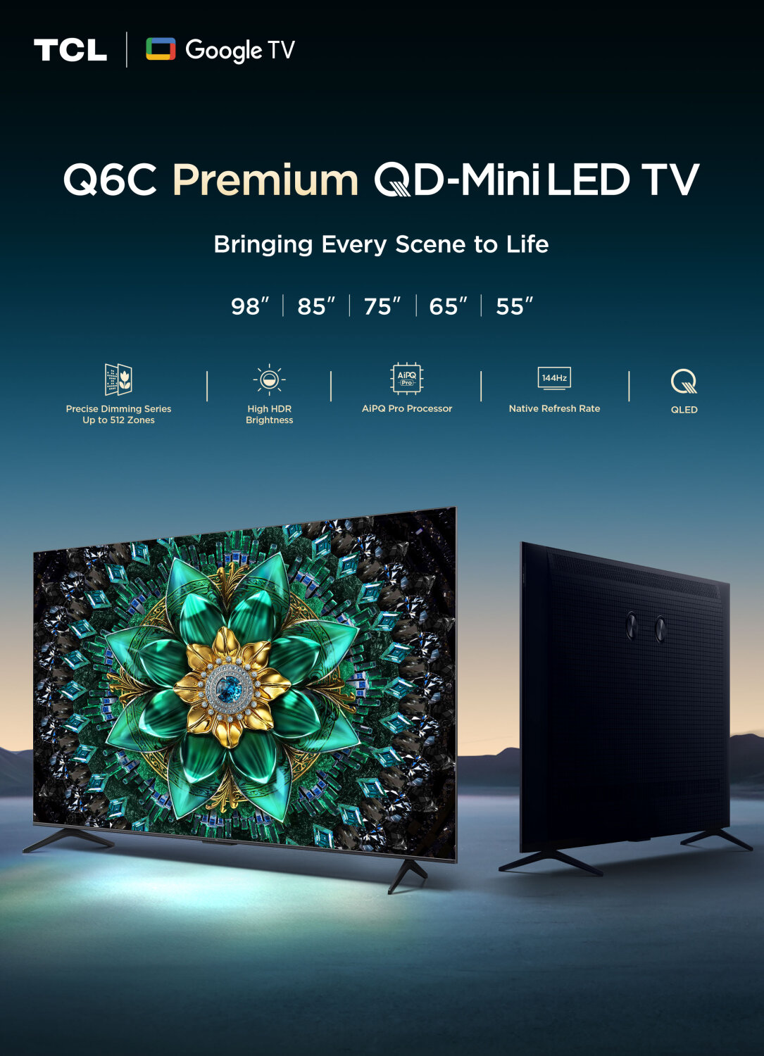 TCL รุ่น 55Q6C (55") Mini LED 4K 144 Hz Google TV | 55Q6C | Q6C | รุ่นปี 2025 - The Volume