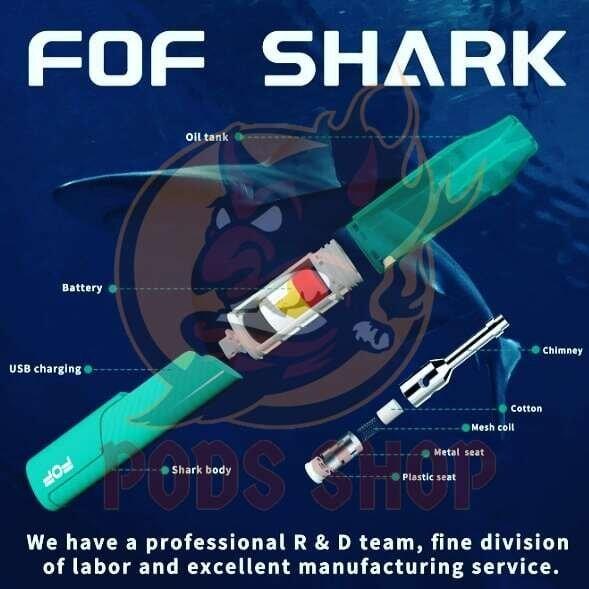 บุหรี่ไฟฟ้าใช้แล้วทิ้งแบบชาร์จแบตได้ FOF SHARK Pod Disposable - บุหรี่ ...