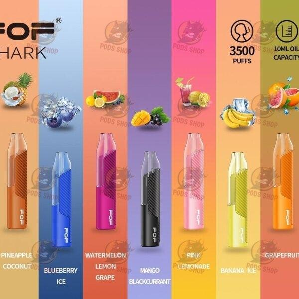 บุหรี่ไฟฟ้าใช้แล้วทิ้งแบบชาร์จแบตได้ FOF SHARK Pod Disposable - บุหรี่ ...