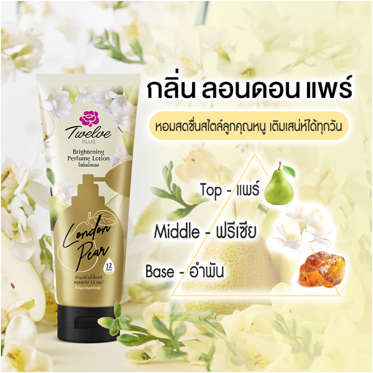 Twelve Plus ทเวลฟ์ พลัส โลชั่นน้ำหอม ลอนดอน แพร์ 180 กรัม - โอสถสภา ...