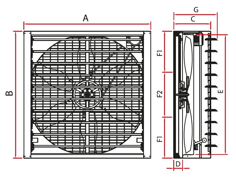 EUROVENT พัดลมระบายอากาศ พัดลมฟาร์ม (AF-C) - HereTools