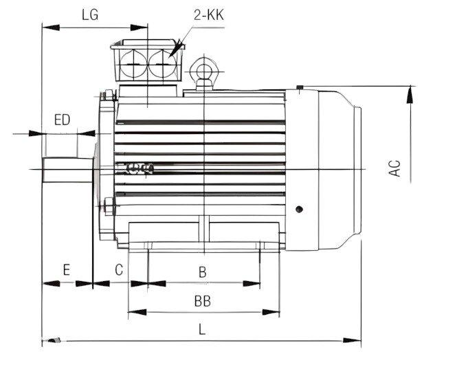 HASCON IE1.B3.4P.380-7.5HP มอเตอร์ รุ่น IE1 (แบบขาตั้ง) 7.5 แรงม้า (5 ...