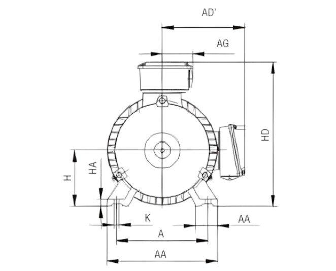 HASCON IE1.B3.4P.380-7.5HP มอเตอร์ รุ่น IE1 (แบบขาตั้ง) 7.5 แรงม้า (5 ...