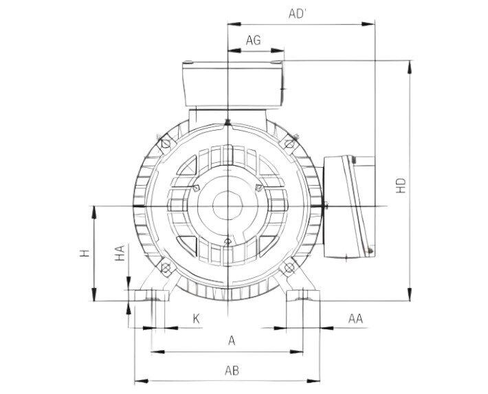 HASCON IE1.B3.4P.380-20.0HP มอเตอร์ รุ่น IE1 (แบบขาตั้ง) 20.0 แรงม้า ...