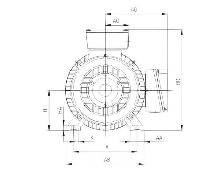 HASCON IE1.B3.4P.380-25.0HP มอเตอร์ รุ่น IE1 (แบบขาตั้ง) 25.0 แรงม้า ...