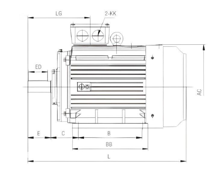 HASCON IE1.B3.4P.380-30.0HP มอเตอร์ รุ่น IE1 (แบบขาตั้ง) 30.0 แรงม้า (22.0kW.| 380V 4 POLE ...