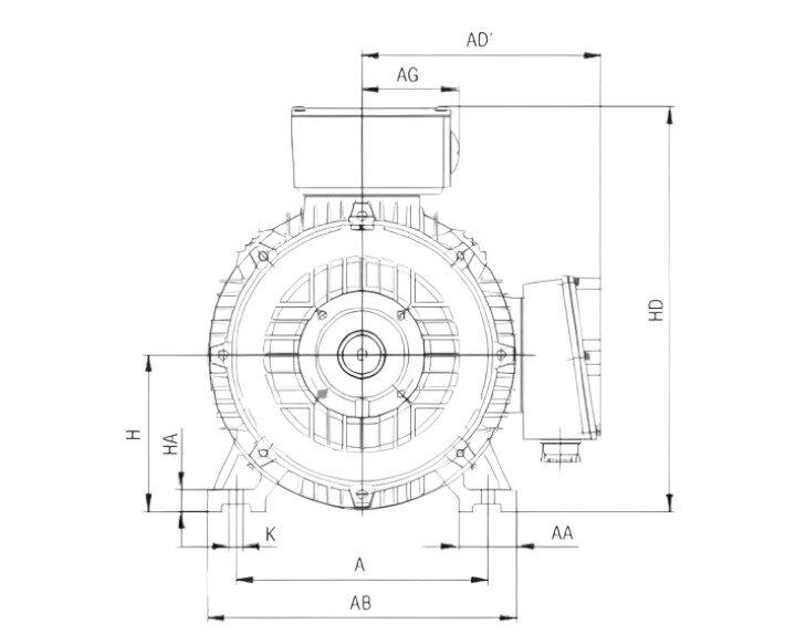 HASCON IE1.B3.2P.380-175HP มอเตอร์ รุ่น IE1(แบบขาตั้ง) 175.0แรงม้า (132 ...