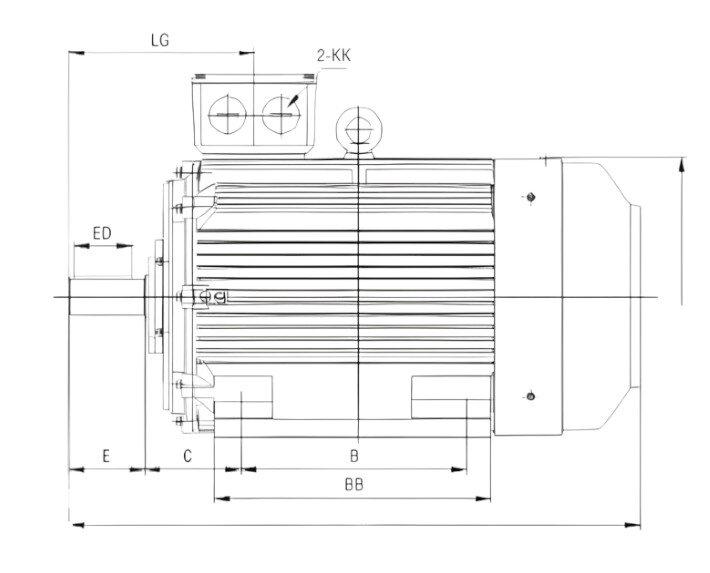 HASCON IE1.B3.2P.380-175HP มอเตอร์ รุ่น IE1(แบบขาตั้ง) 175.0แรงม้า (132 ...