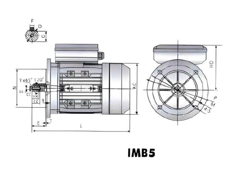 HASCON HAL112HA2-4 มอเตอร์ (แบบขาตั้ง) 5.5 แรงม้า (4.0kW.| 220V 4P IP55 ...