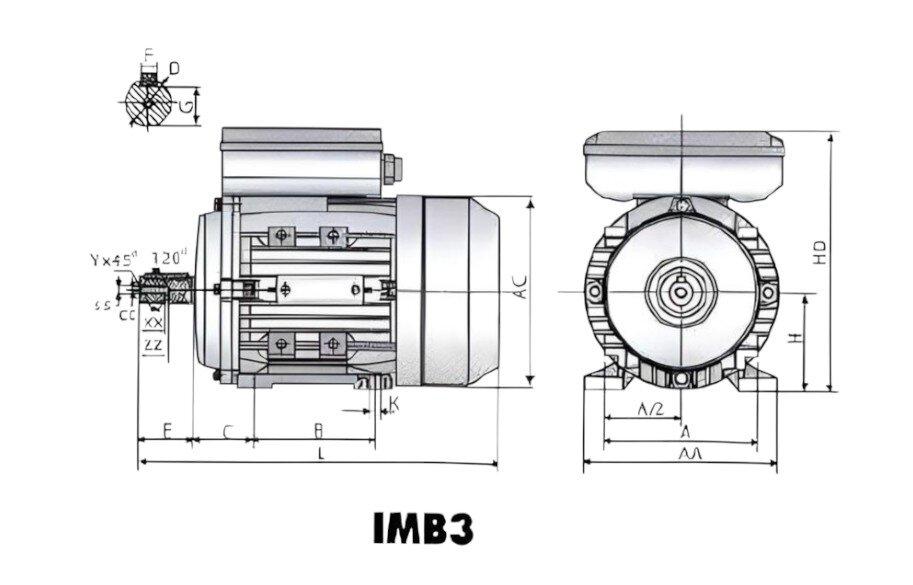 HASCON HAL112HA2-4 มอเตอร์ (แบบขาตั้ง) 5.5 แรงม้า (4.0kW.| 220V 4P IP55 ...