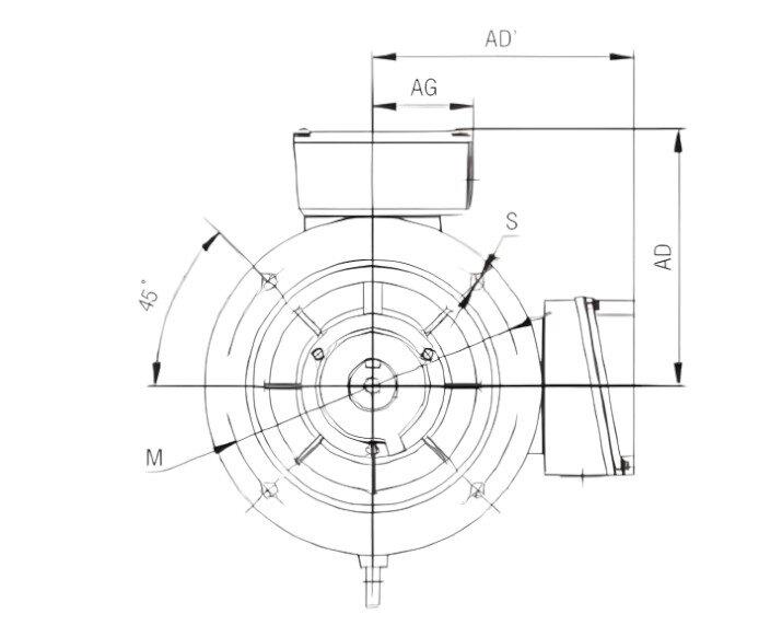HASCON IE1.B5.2P.380-30HP มอเตอร์ รุ่น IE1 (แบบหน้าจาน) 30.0 แรงม้า (22 ...