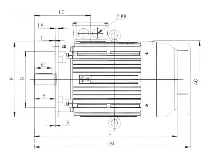 HASCON IE1.B5.2P.380-30HP มอเตอร์ รุ่น IE1 (แบบหน้าจาน) 30.0 แรงม้า (22 ...