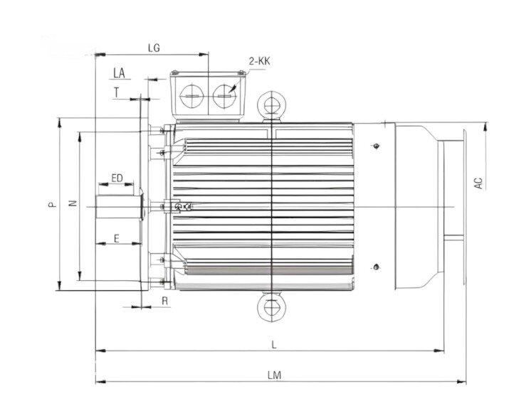 HASCON IE1.B5.2P.380-175HP มอเตอร์ รุ่น IE1 (แบบหน้าจาน) 175.0 แรงม้า ...