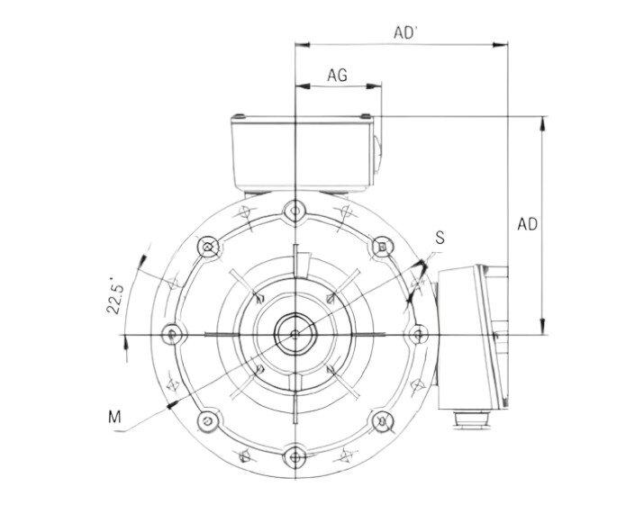 HASCON IE1.B5.2P.380-175HP มอเตอร์ รุ่น IE1 (แบบหน้าจาน) 175.0 แรงม้า ...