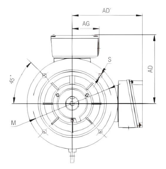 HASCON IE1.B5.4P.380-20HP มอเตอร์ รุ่น IE1 (แบบหน้าจาน) 20.0 แรงม้า (15 ...