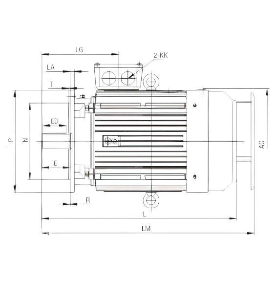 HASCON IE1.B5.4P.380-20HP มอเตอร์ รุ่น IE1 (แบบหน้าจาน) 20.0 แรงม้า (15 ...
