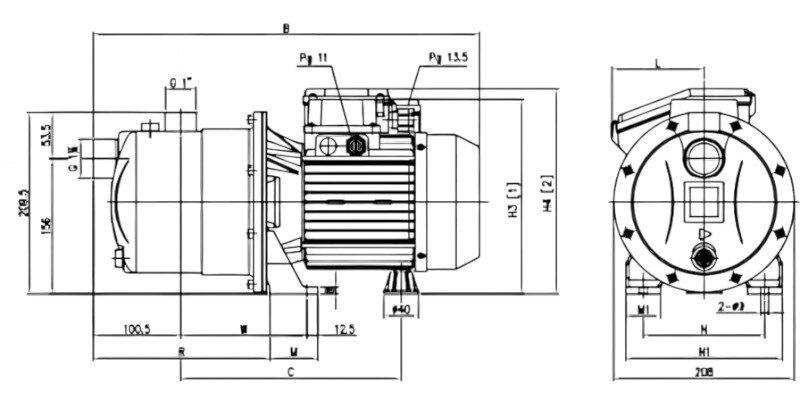 EBARA JEXM-100 ปั๊มหอยโข่งสแตนเลส (Self Priming) 1-1/4 x 1 นิ้ว 1.0 HP 220V.#E061-0480 - HereTools