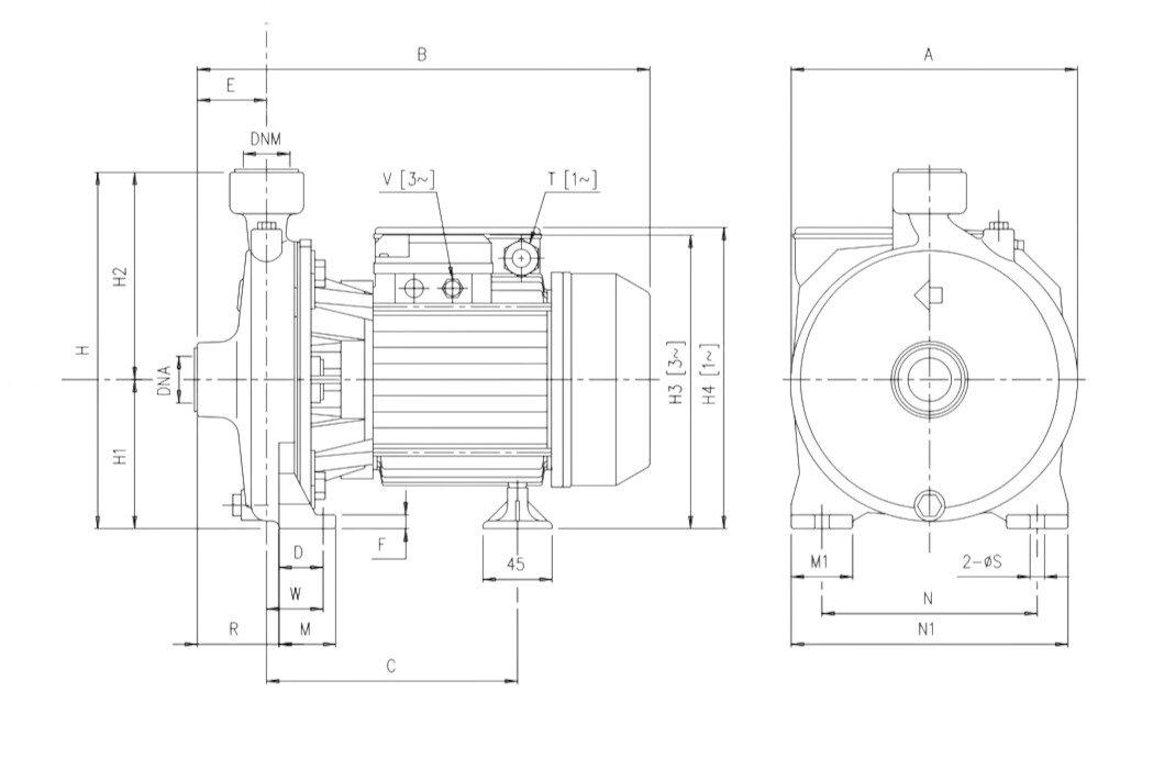 EBARA CMB-1.00T ปั๊มหอยโข่ง 2 x 2 นิ้ว 1.0 HP 380V. #E061-0210 - HereTools