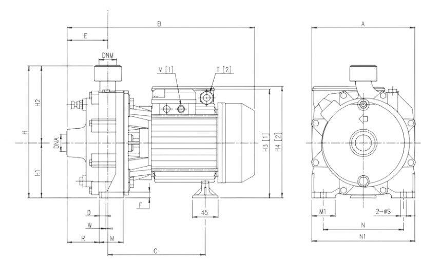 EBARA CDA-3.00T ปั๊มหอยโข่ง (ใบพัดคู่) 1.1/4 x 1 นิ้ว 3.0 HP 380V. #E061-0110 - HereTools