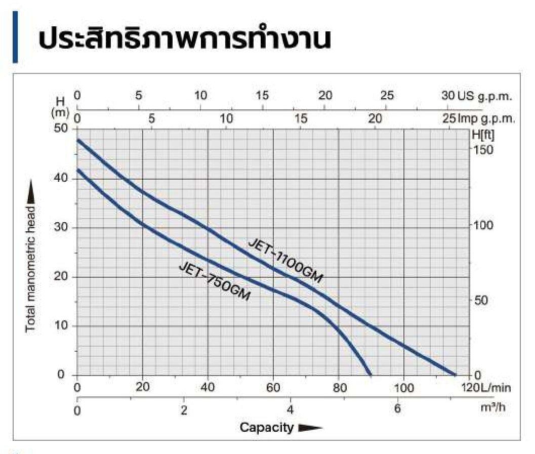 DAYUAN PUMP (ไดเจน) JET750GM ปั๊มเจ็ท 1 x 1 นิ้ว (1.0HP. 220V.| ใบพัด ...