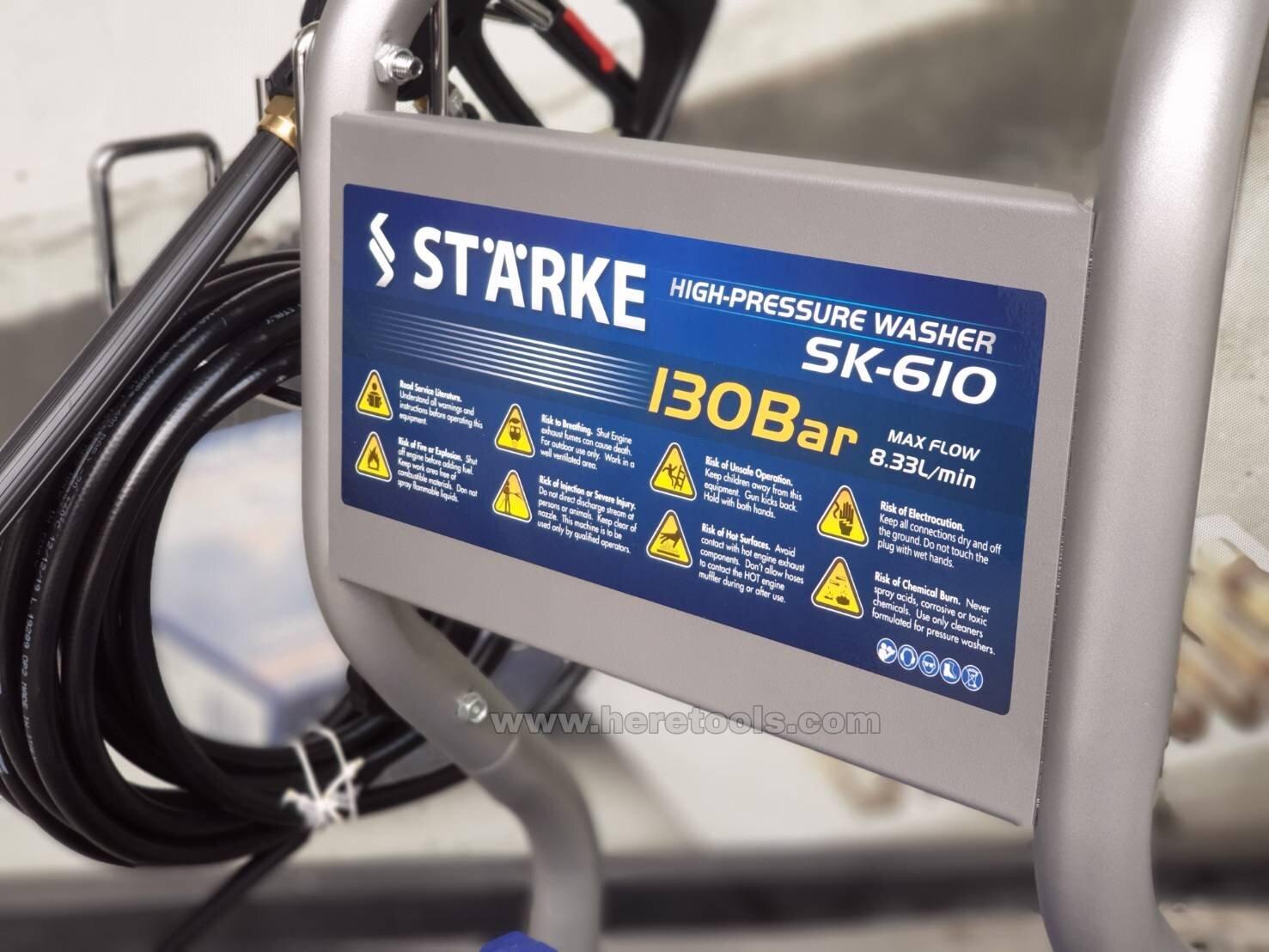 (SET) STARKE SK-610-T เครื่องฉีดน้ำแรงดันสูง (พร้อมรถเข็น) 130 บาร์ ...