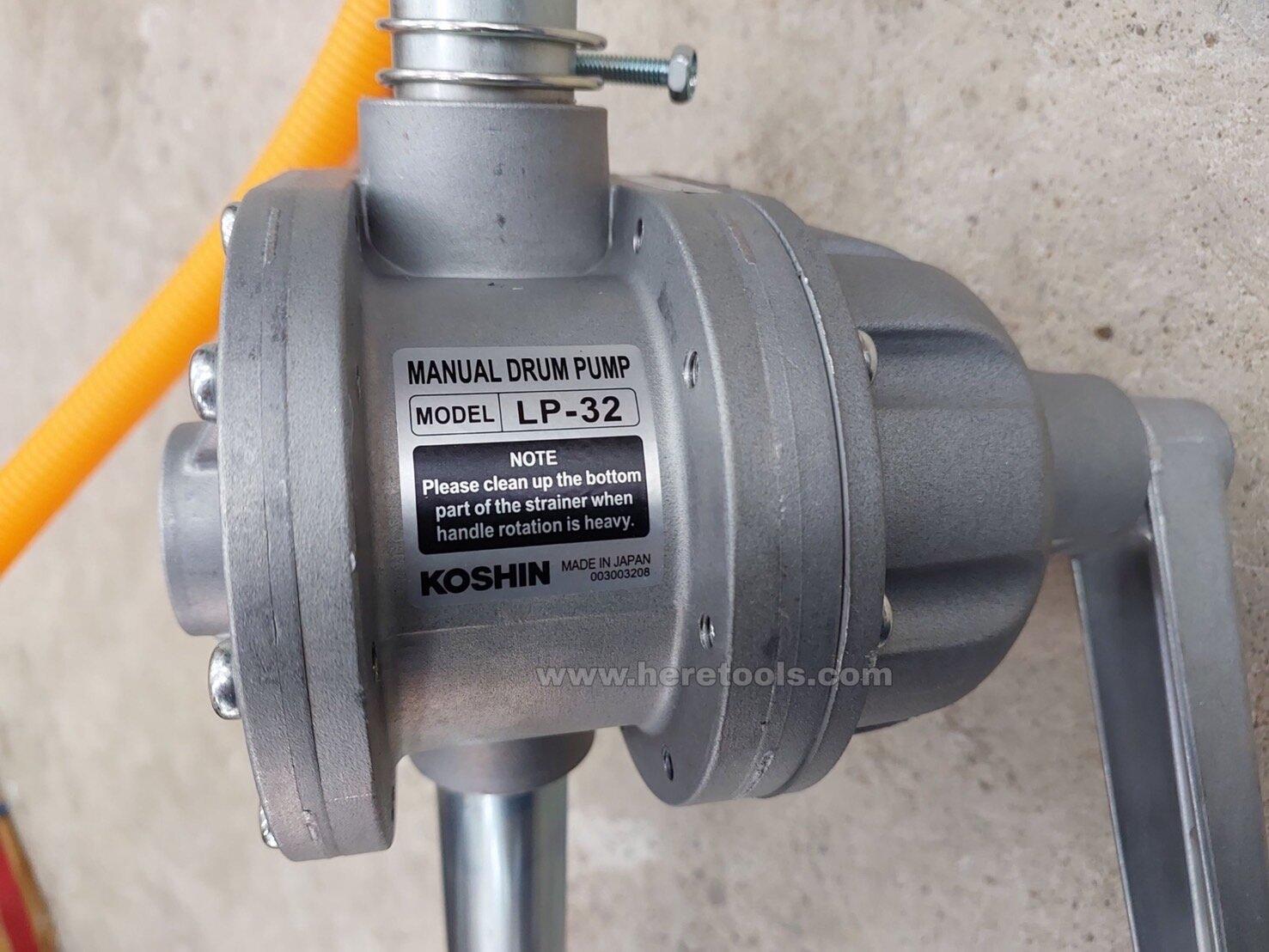 KOSHIN LP-32 ปั๊มสูบน้ำมันมือหมุน 32 มม. สำหรับถัง 200 ลิตร (100 L/min | รับประกันคุณภาพการผลิต ...