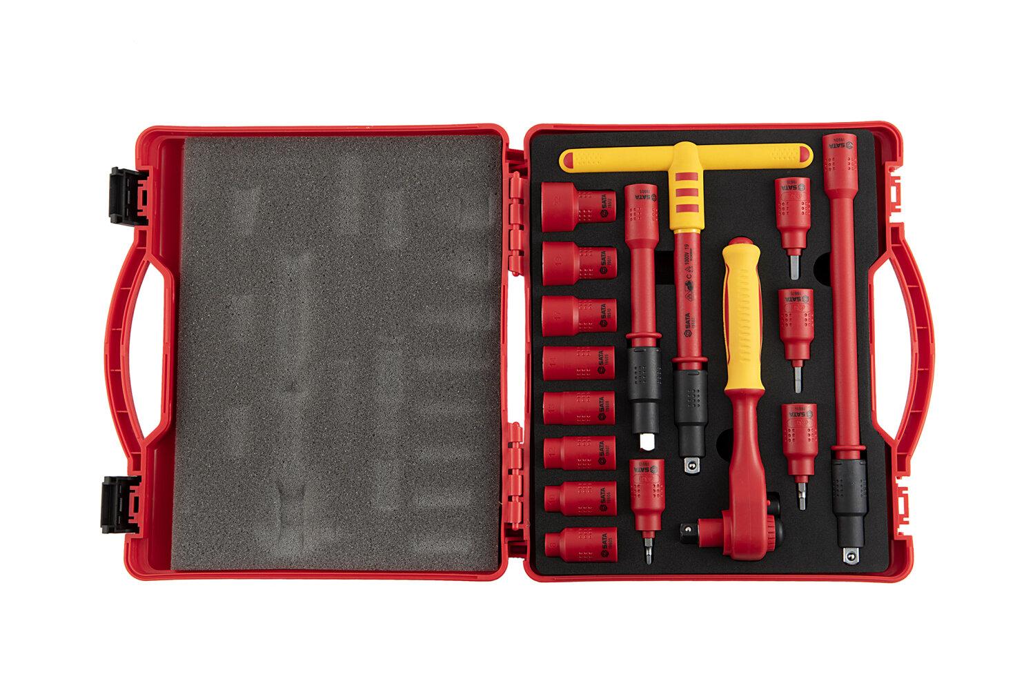 SATA 09268 ชุดบล็อกกันไฟฟ้า 3/8 นิ้ว 16 ตัว/ชุด (VDE Socket Set ...