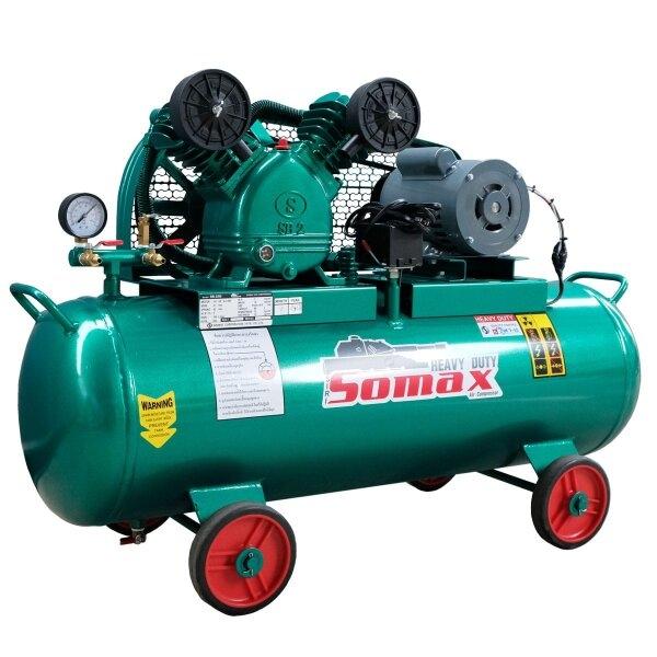 (SET) SOMAX SB-2/80-HI220 ปั๊มลม 1/2 แรงม้า (2 สูบ) ถังจุ 80 ลิตร + มอเตอร์ HITACHI 220V ...