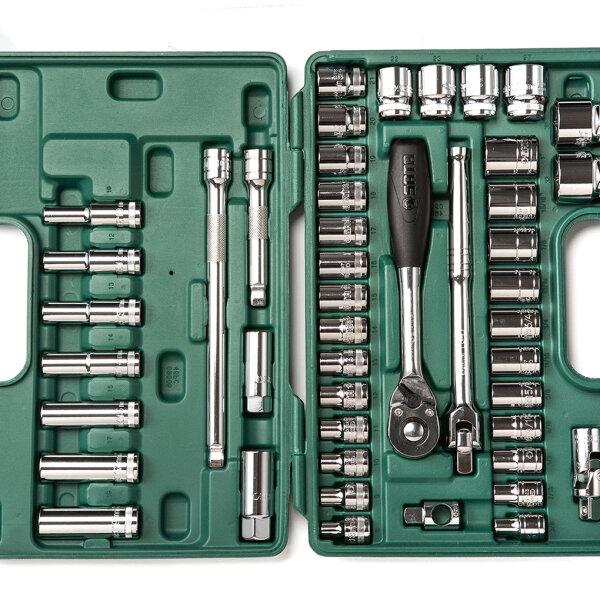 SATA 09006 บล็อกชุด 1/2 นิ้ว 6 เหลี่ยม (เบอร์ 8 - 32 มม.) 46 ตัว/ชุด ...