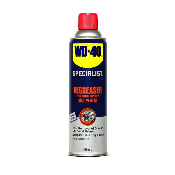 WD-40 SPECIALIST Degreaser สเปรย์โฟมขจัดไขมัน 450 ml. (ทำความสะอาดคราบน้ำมัน คราบจารบี ไขมัน และ ...