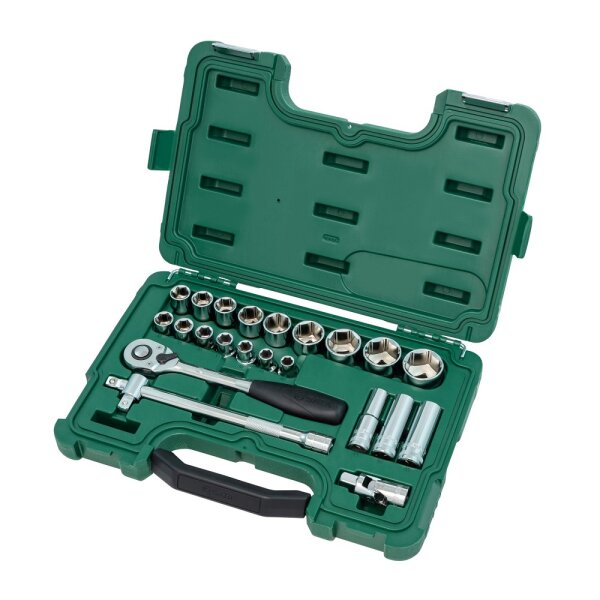 SATA 09005 บล็อกชุด 1/2 นิ้ว 6 เหลี่ยม (เบอร์ 10 - 24 มม.) 23 ตัว/ชุด ...