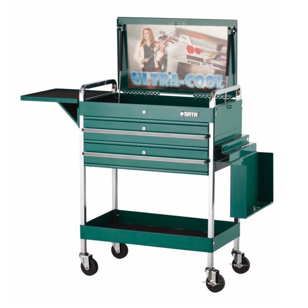 SATA 95108A ชั้นวางเครื่องมือช่าง 2 ชั้น + 1 ลิ้นชัก มีล้อเลื่อน (2 ...