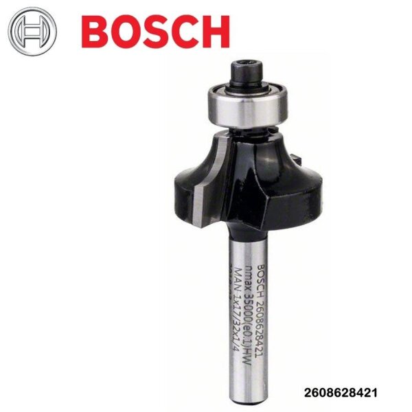 2608628421 BOSCH ดอกเร้าเตอร์ ตีโค้งปลายลูกปืน แกน 1/4 นิ้ว - HereTools
