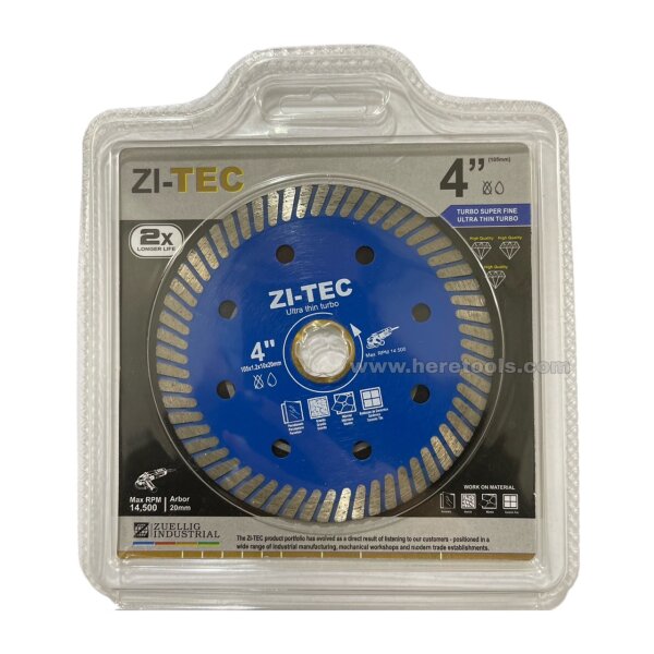 ZI-TEC 8859114987156 ใบเพชร 4 นิ้ว หนา 1.2 มม. (ขอบ TURBO (ใบสีฟ้า) - HereTools