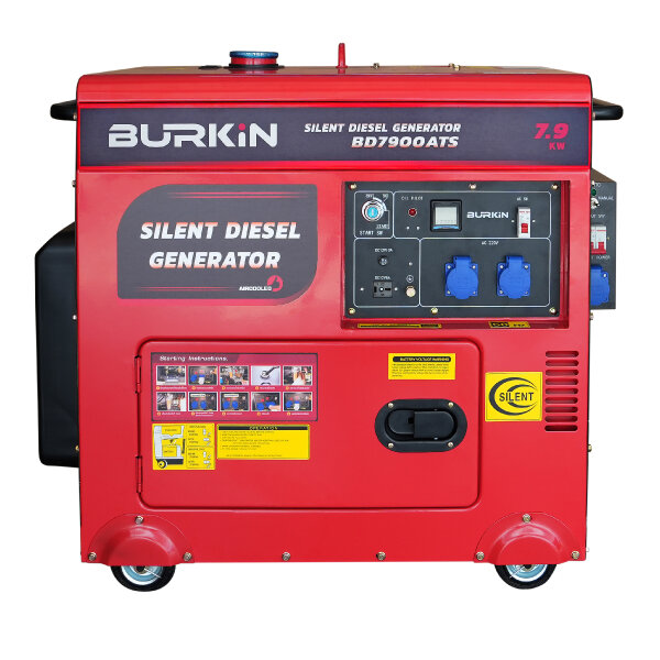 BURKIN BD5500ATS เครื่องปั่นไฟดีเซล (เก็บเสียง + ATS) 5.5 Kw. 220V.(10 HP | กุญแจสตาร์ท | กำลัง ...