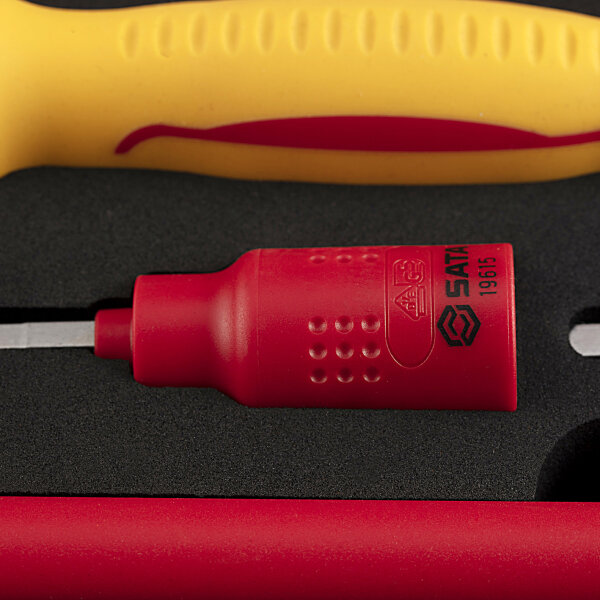 SATA 09268 ชุดบล็อกกันไฟฟ้า 3/8 นิ้ว 16 ตัว/ชุด (VDE Socket Set ...