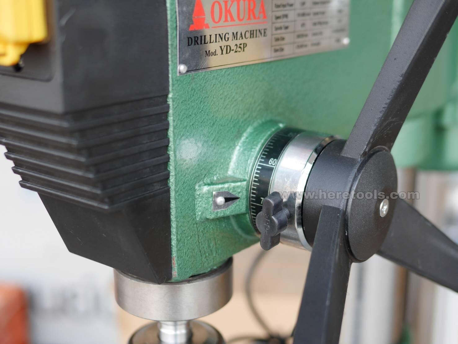 OKURA YD-25P สว่านแท่น 25 มม.(1 นิ้ว) 1.5 แรงม้า (220V.| รับประกัน 1 ปี) - HereTools