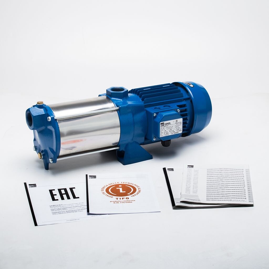 EBARA COMPACT A/12 ปั๊มสแตนเลสหลายใบพัด 1 x 1 นิ้ว 1.2 แรงม้า 380 โวลต์ ...